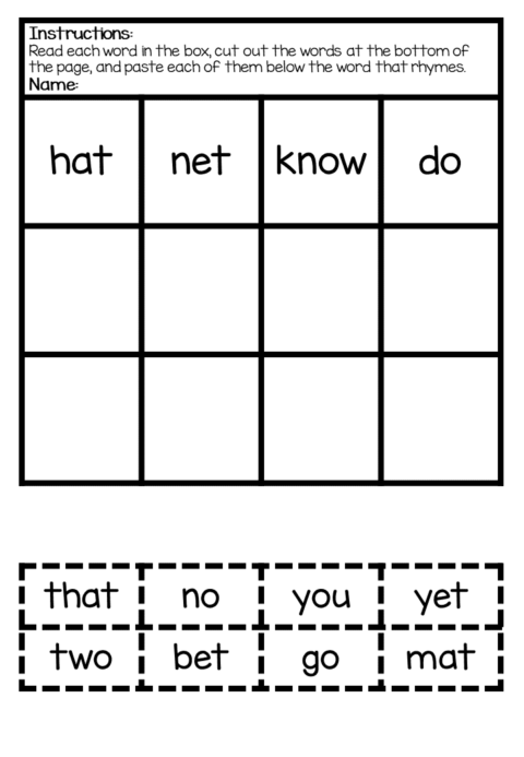 The Cat in the Hat – Rhyming Word Exercises | Dasbeth Online Languages