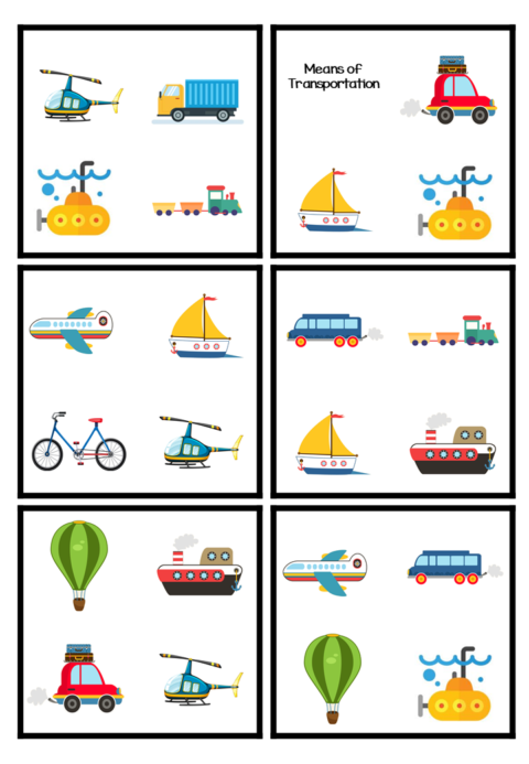 Transportation- Basic vocabulary for EFL/ESL students – Preschool and ...