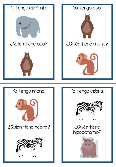 Animales salvajes en español – Wild Animals in Spanish-Basic Vocabulary ...