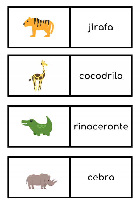 Animales salvajes en español – Wild Animals in Spanish-Basic Vocabulary ...