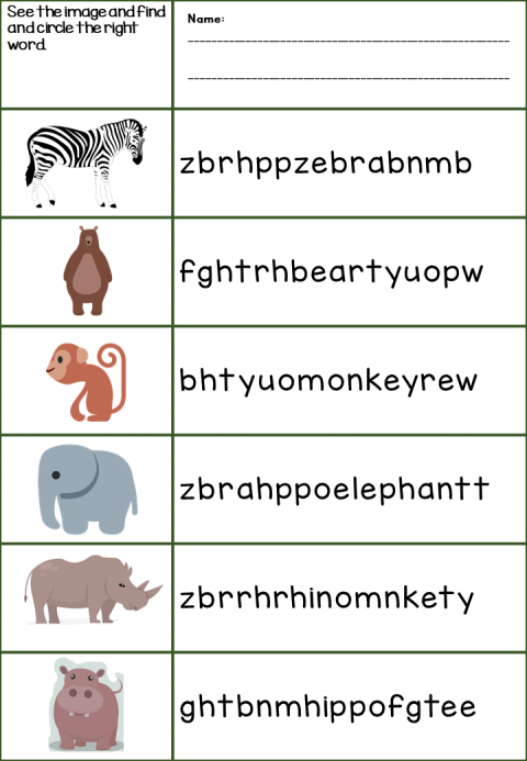 Wild Animals for EFL/ESL Preschool and 1st. Grade students | Dasbeth ...