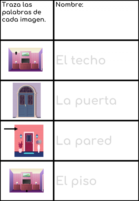 Partes de la casa- Parts of the house-basic vocabulary in Spanish for ...