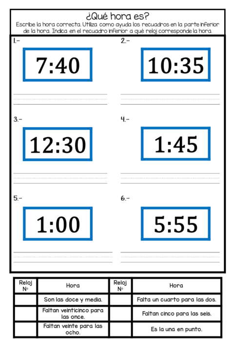¿Qué hora es?-La hora en español en América Latina- Telling the time in ...