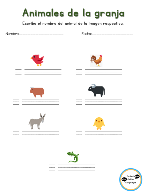 Farm animals in Spanish – Animales de la granja en español | Dasbeth ...