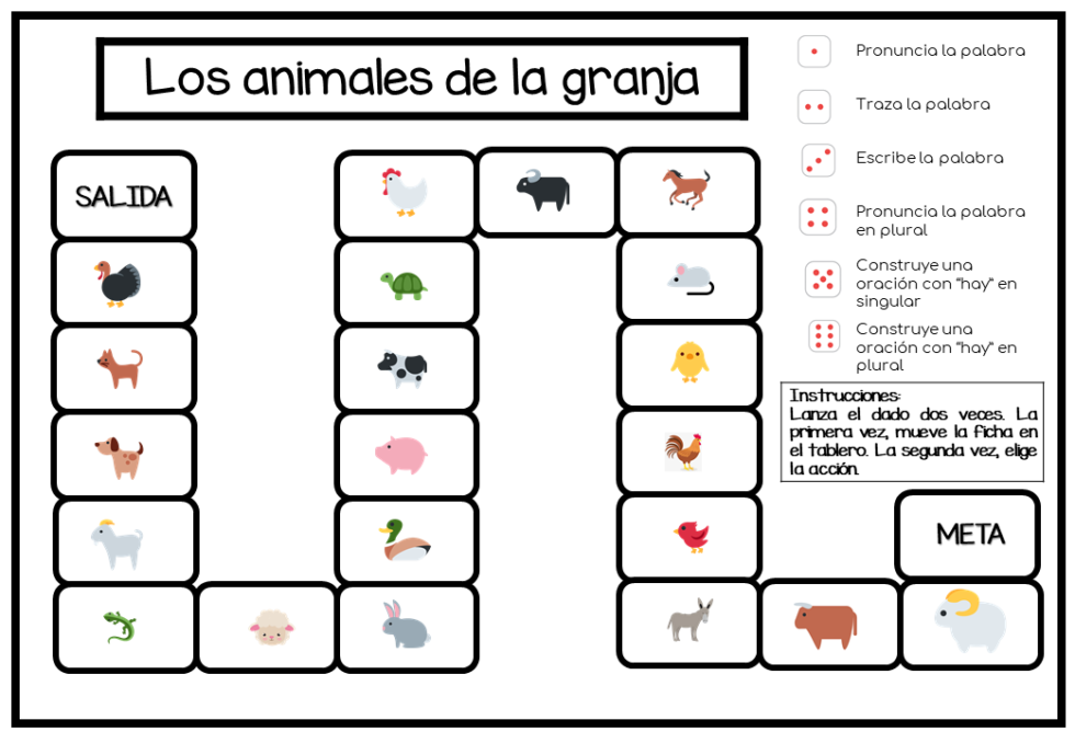 Farm Animals in Spanish – Basic Vocabulary Learning Pack | Dasbeth ...